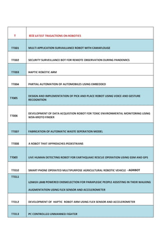 Electronics engineering- Embedded system projects | PDF