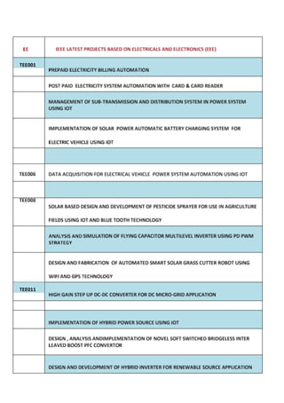 Electronics engineering- Embedded system projects | PDF