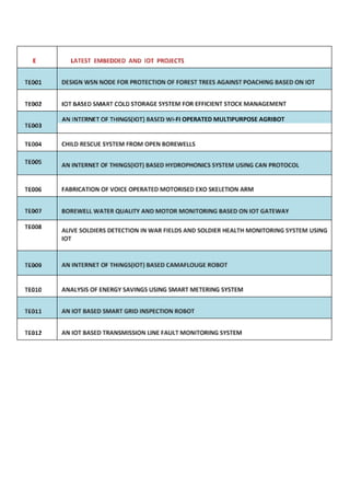 Electronics engineering- Embedded system projects | PDF