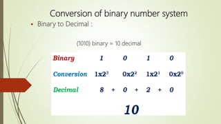 Decimal, Binary, Octal, And Hexadecimal number systems. | PPTX
