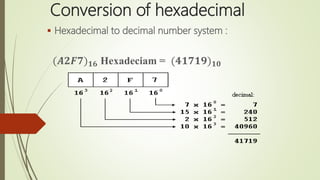Decimal, Binary, Octal, And Hexadecimal number systems. | PPTX