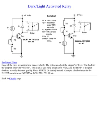 Electronics schematic circuits for the hobbyist | PDF