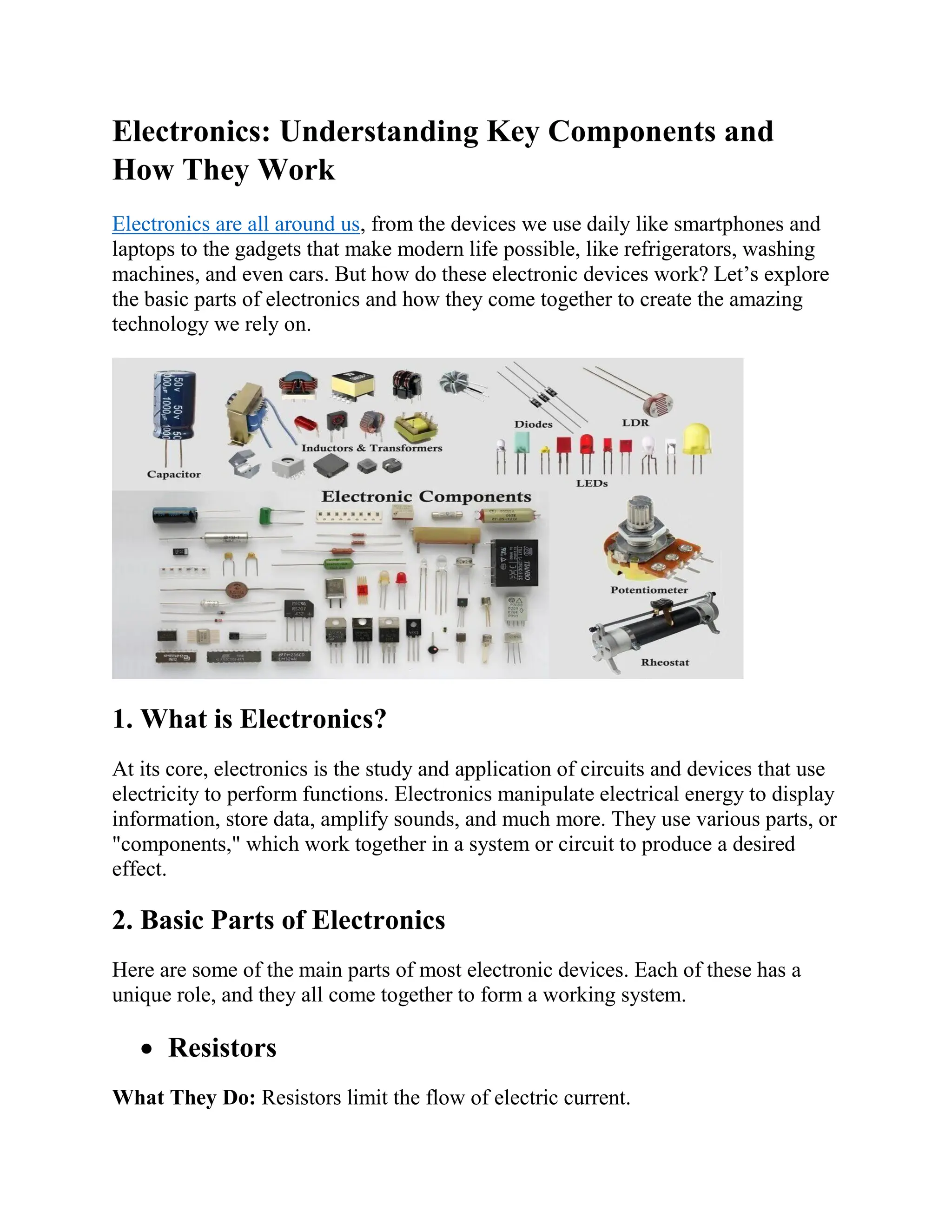 Top 20 Essential Electronic Products & Their Key Features | PDF