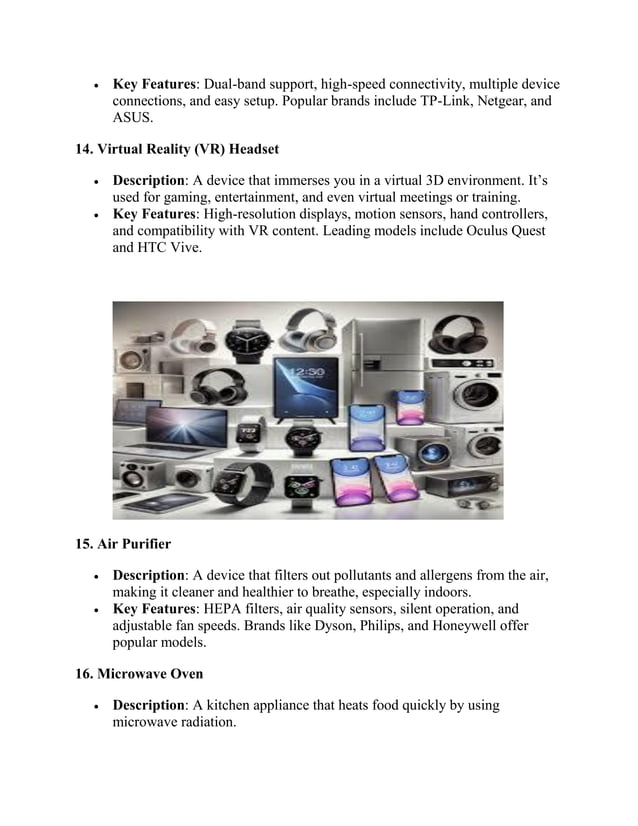 Top 20 Essential Electronic Products & Their Key Features | PDF