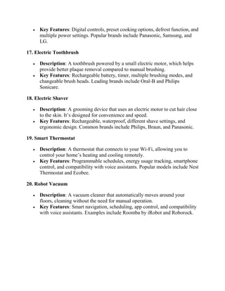 Top 20 Essential Electronic Products & Their Key Features | PDF