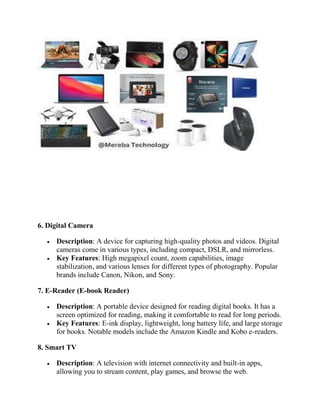 Top 20 Essential Electronic Products & Their Key Features | PDF