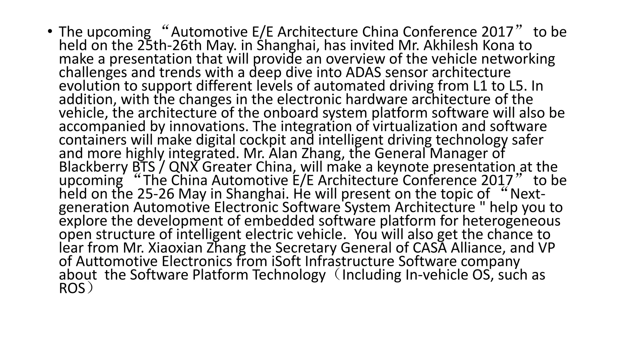 Electronics Architecture Evolution Towards Automated Driving Ppt