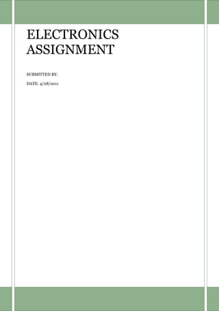 Electronics assignment | PDF