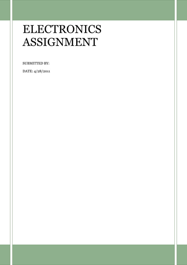 Electronics assignment | PDF