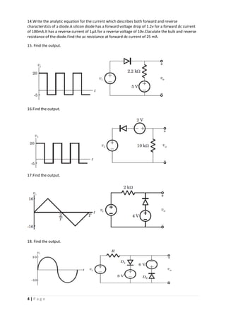 Electronics assignments(Transistors,OPAMPS) | PDF | Consumer Electronics | Technology & Computing