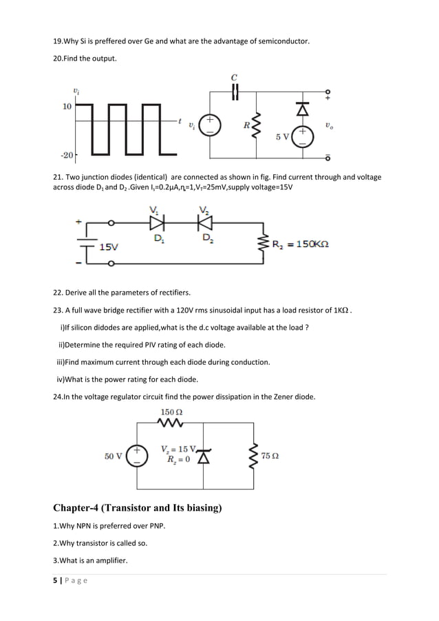 Electronics assignments(Transistors,OPAMPS) | PDF