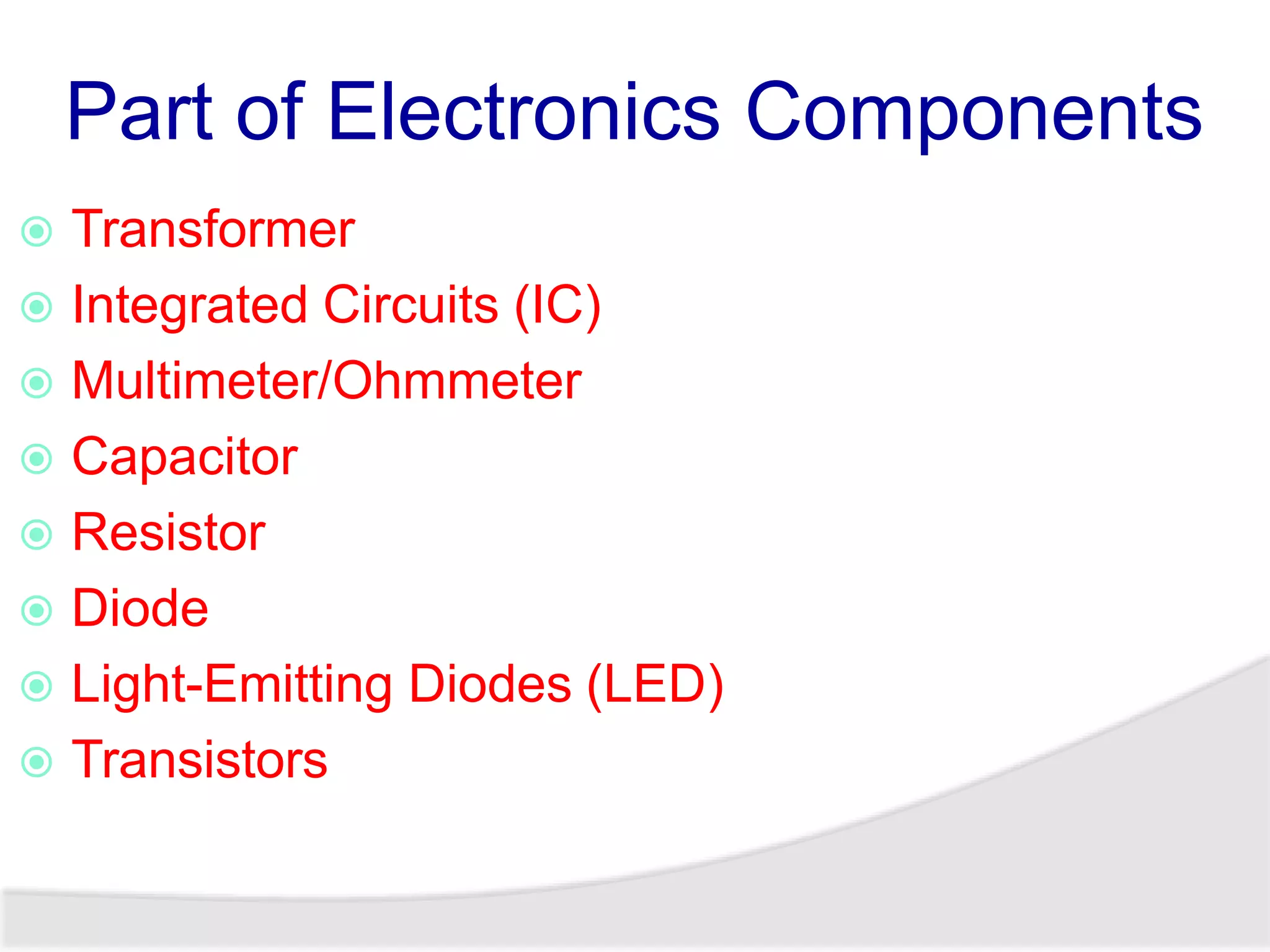 electronics basics | PPTX