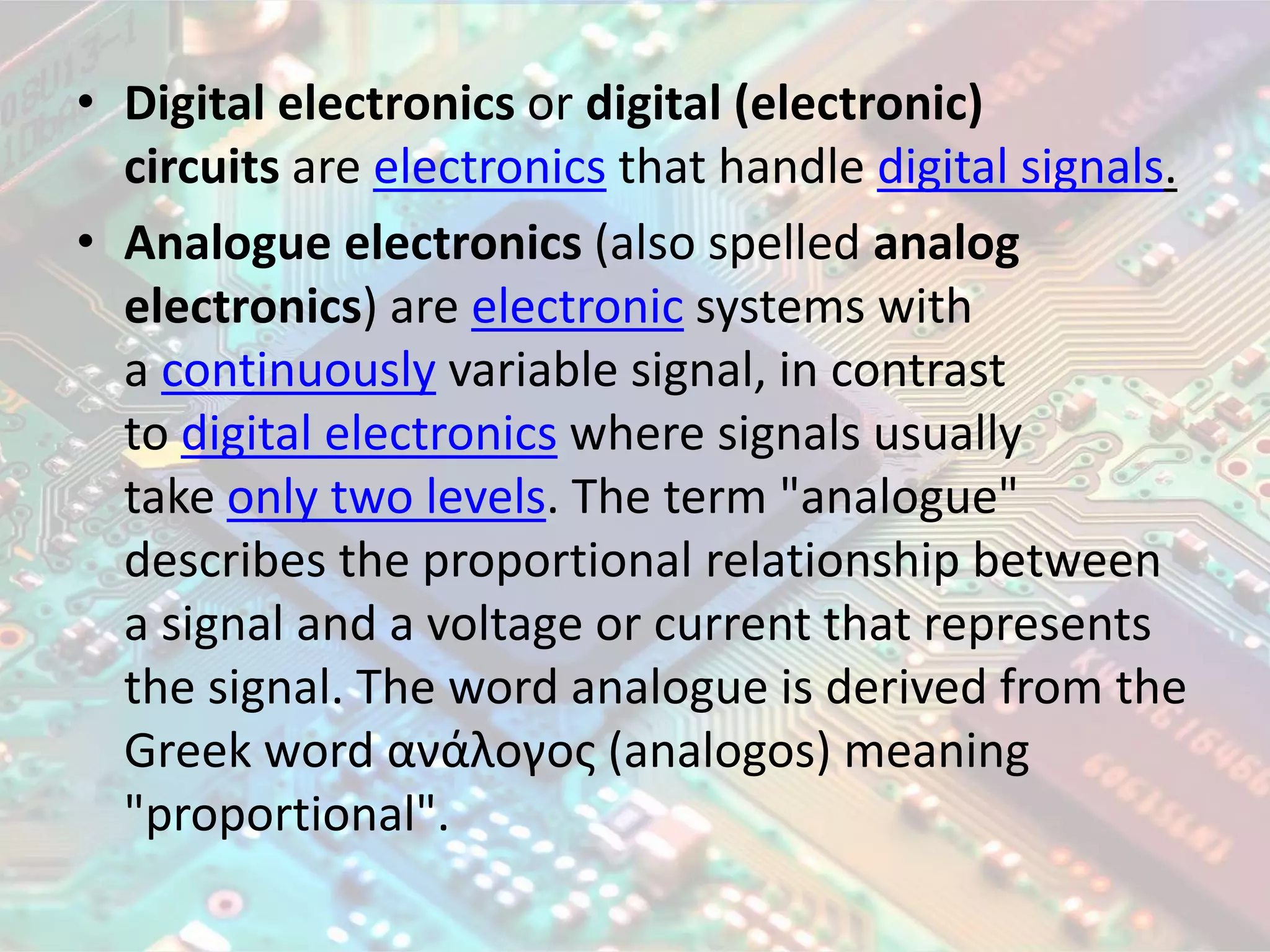 Electronics Introduction | PPTX