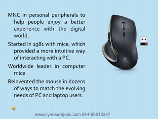 MNC leader in computer mice and personal peripherals | PPT