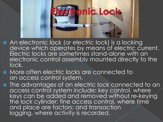 Electronic security system | PPTX