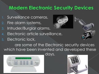 Electronic security system | PPTX
