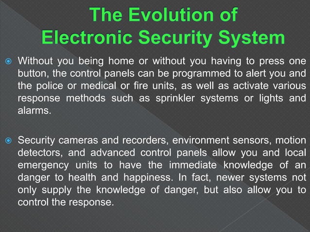 Electronic Security System.pptx........................... | PPTX | Home Security | Home & Garden
