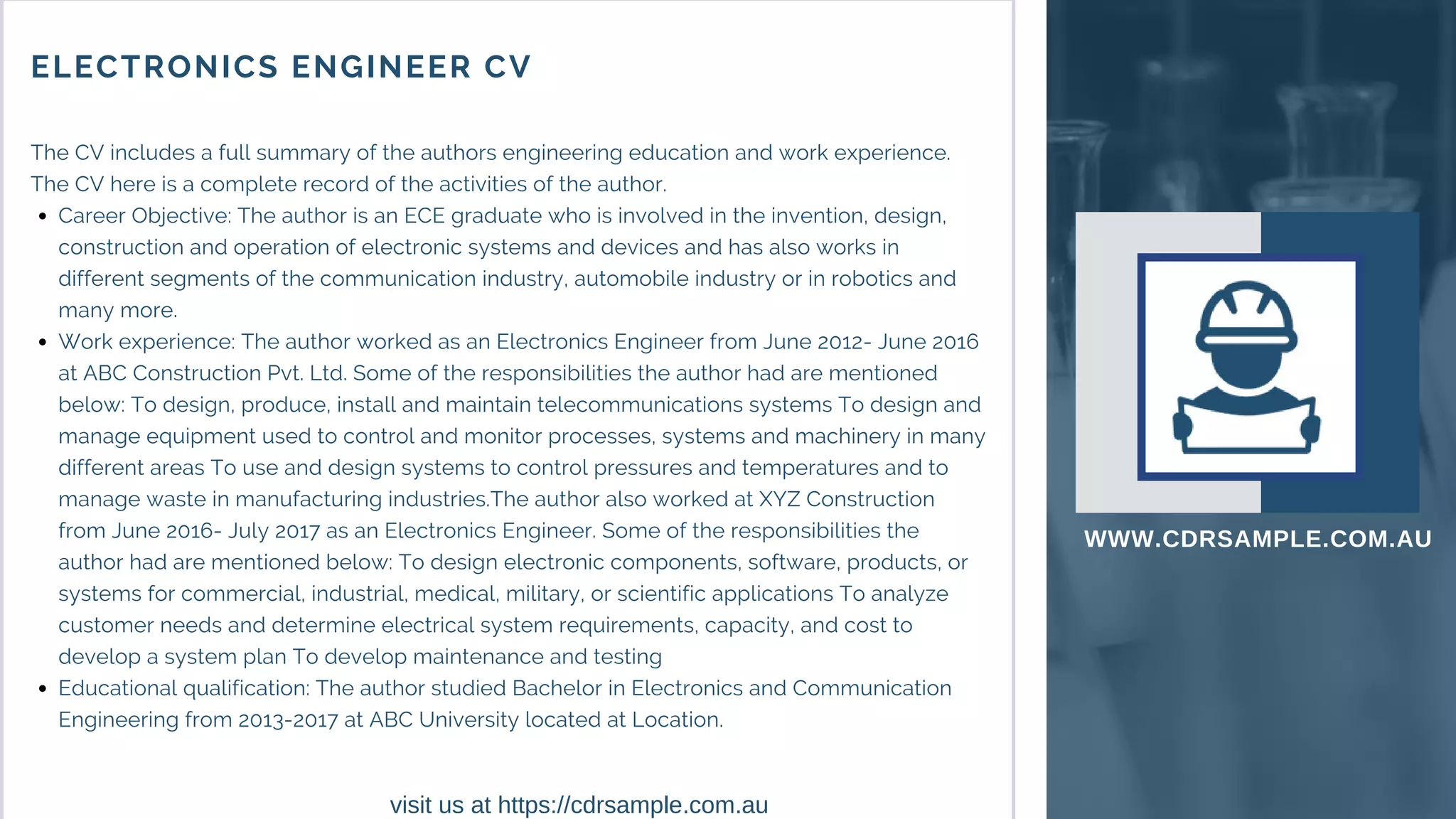 Electronics engineering CDR Sample | PPT