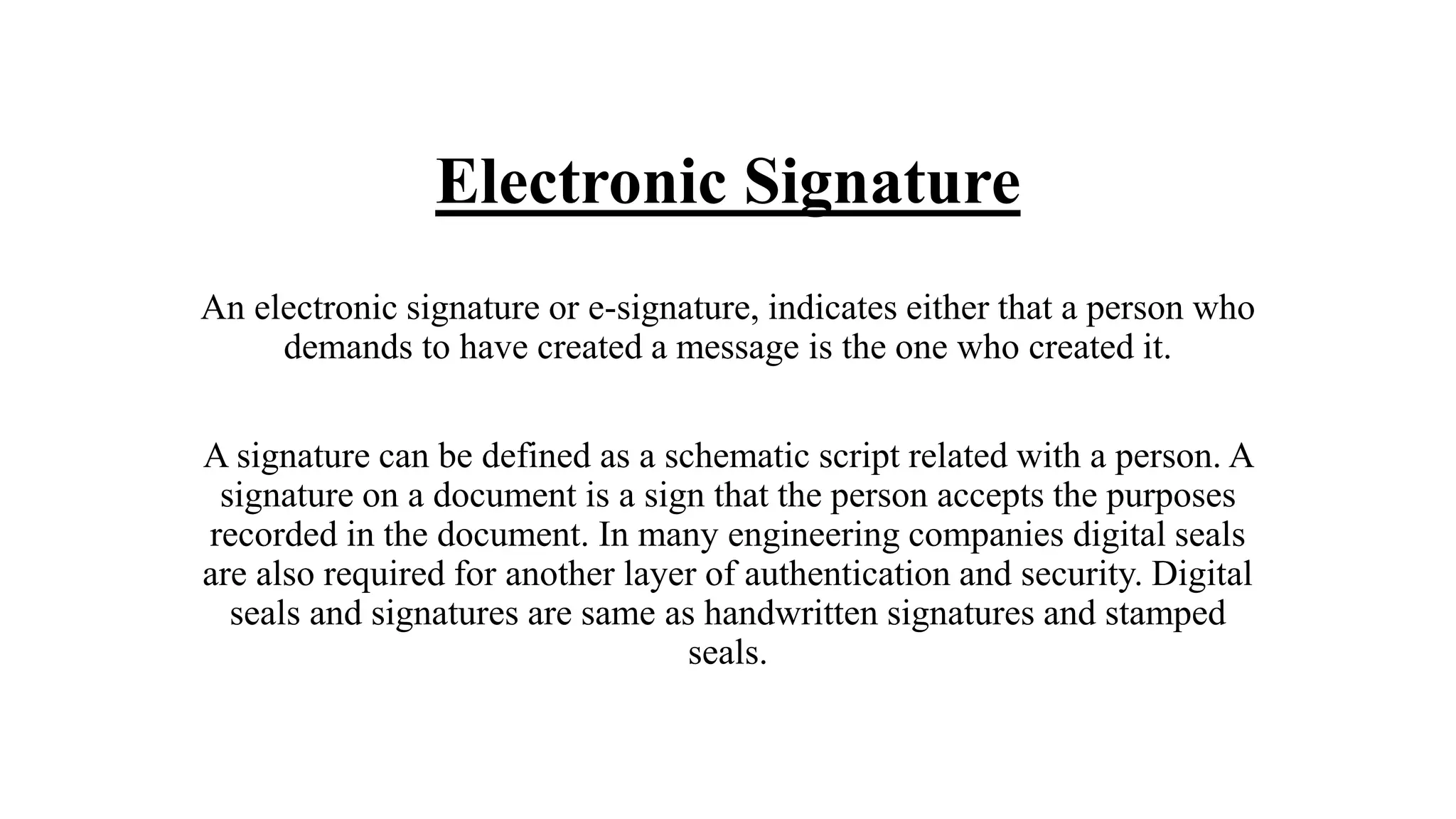 Electronic signature | PPTX