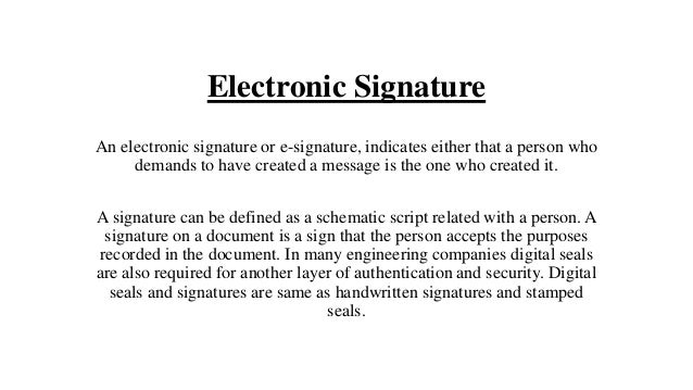 Electronic signature