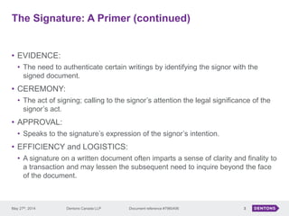 Electronic Signatures in Commercial Practice | PPT