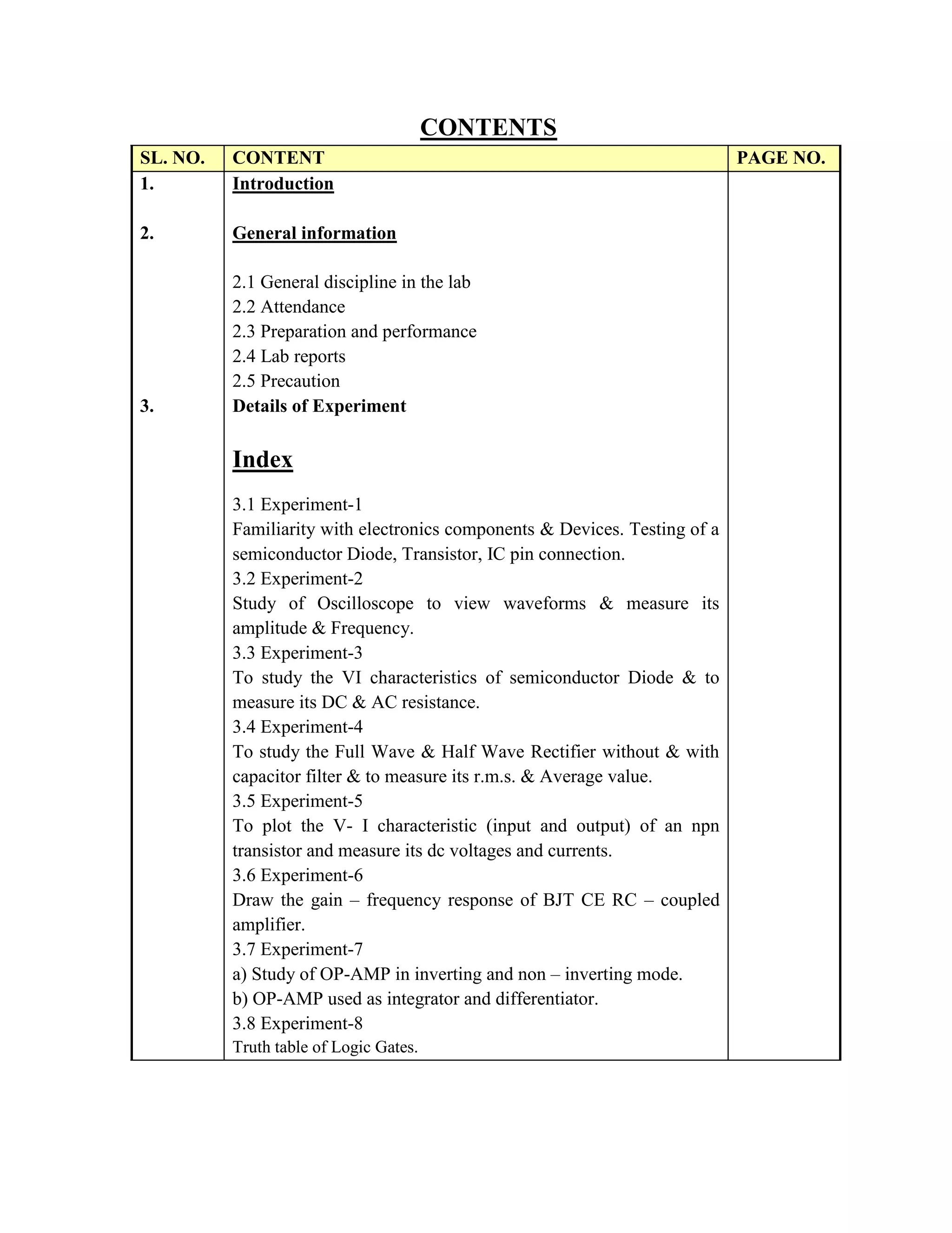 electronics lab.doc | Consumer Electronics | Technology & Computing