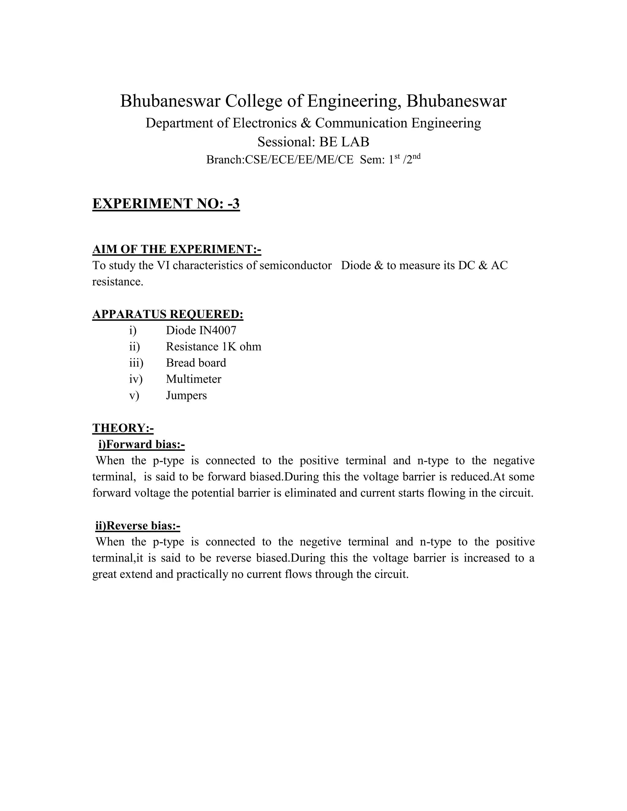 electronics lab.doc | Consumer Electronics | Technology & Computing
