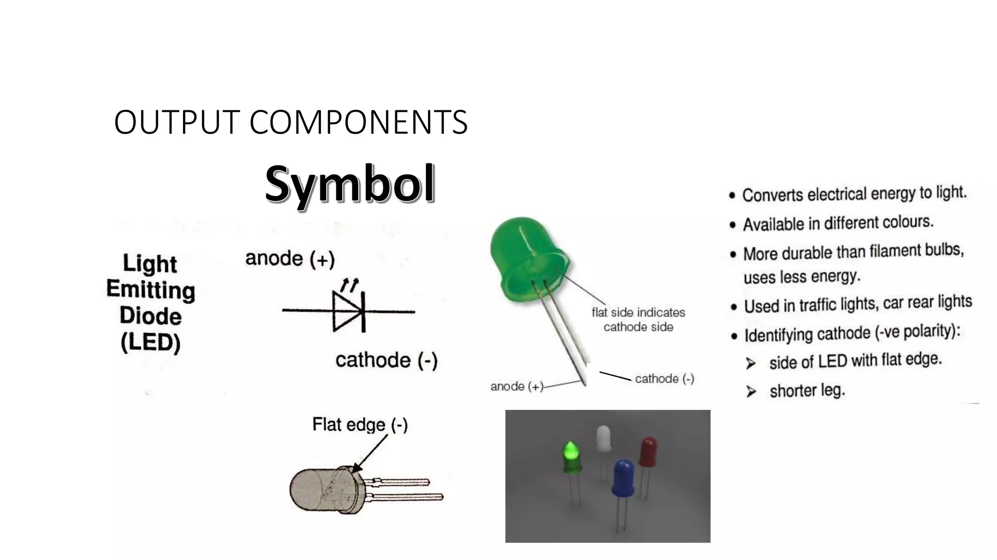 Electronics lesson output components | PPTX | Physics | Science