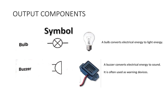 Electronics lesson output components | PPTX | Physics | Science