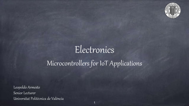 Electronics Microcontrollers For Iot Applications Pptx Computer