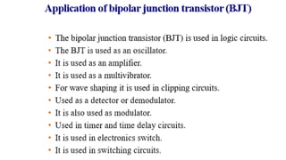 Electronics part 10 electronics elements , applications of bjt bipolar ...