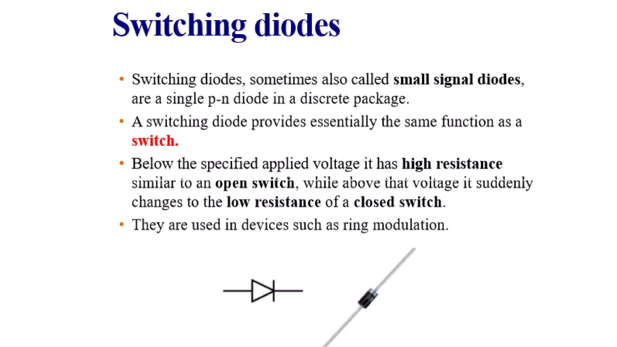 Electronics part 7 electronics elements , types of diodes | PPT