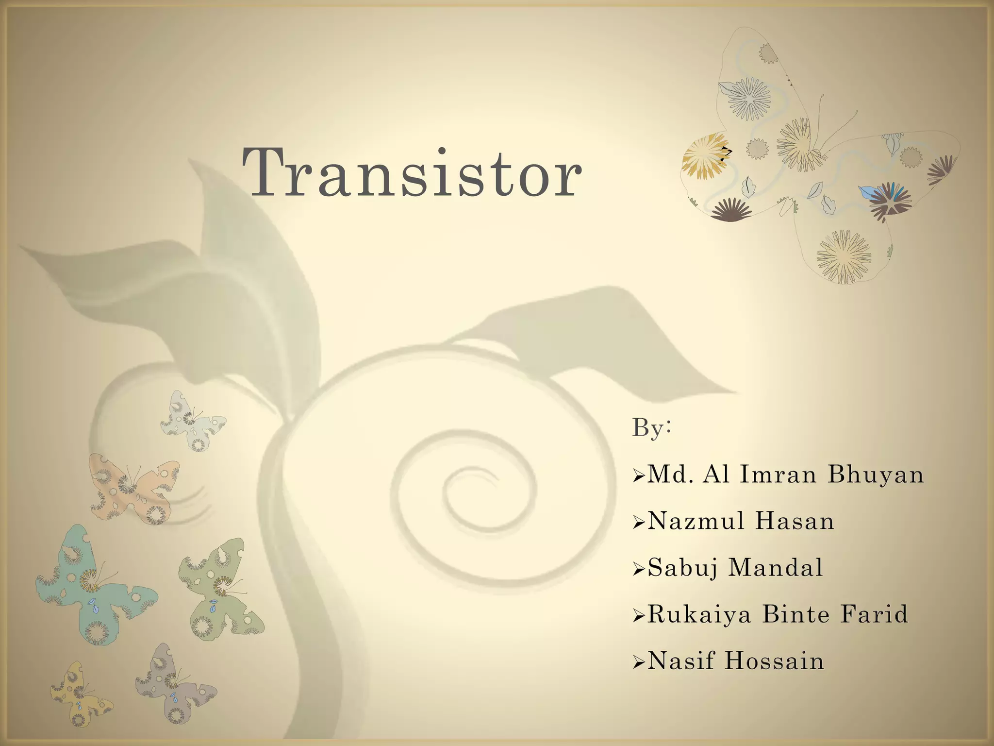Presentation on Transistors basic | PPT
