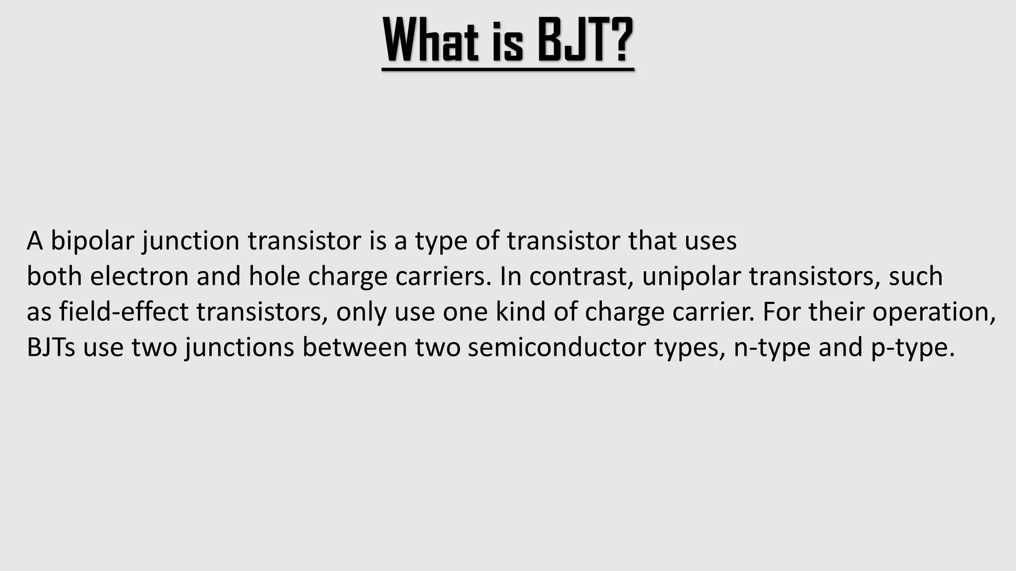 Bipolar Junction Transistor(BJT) | PDF