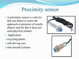 Presentation on type of sensor in electronics | PPTX