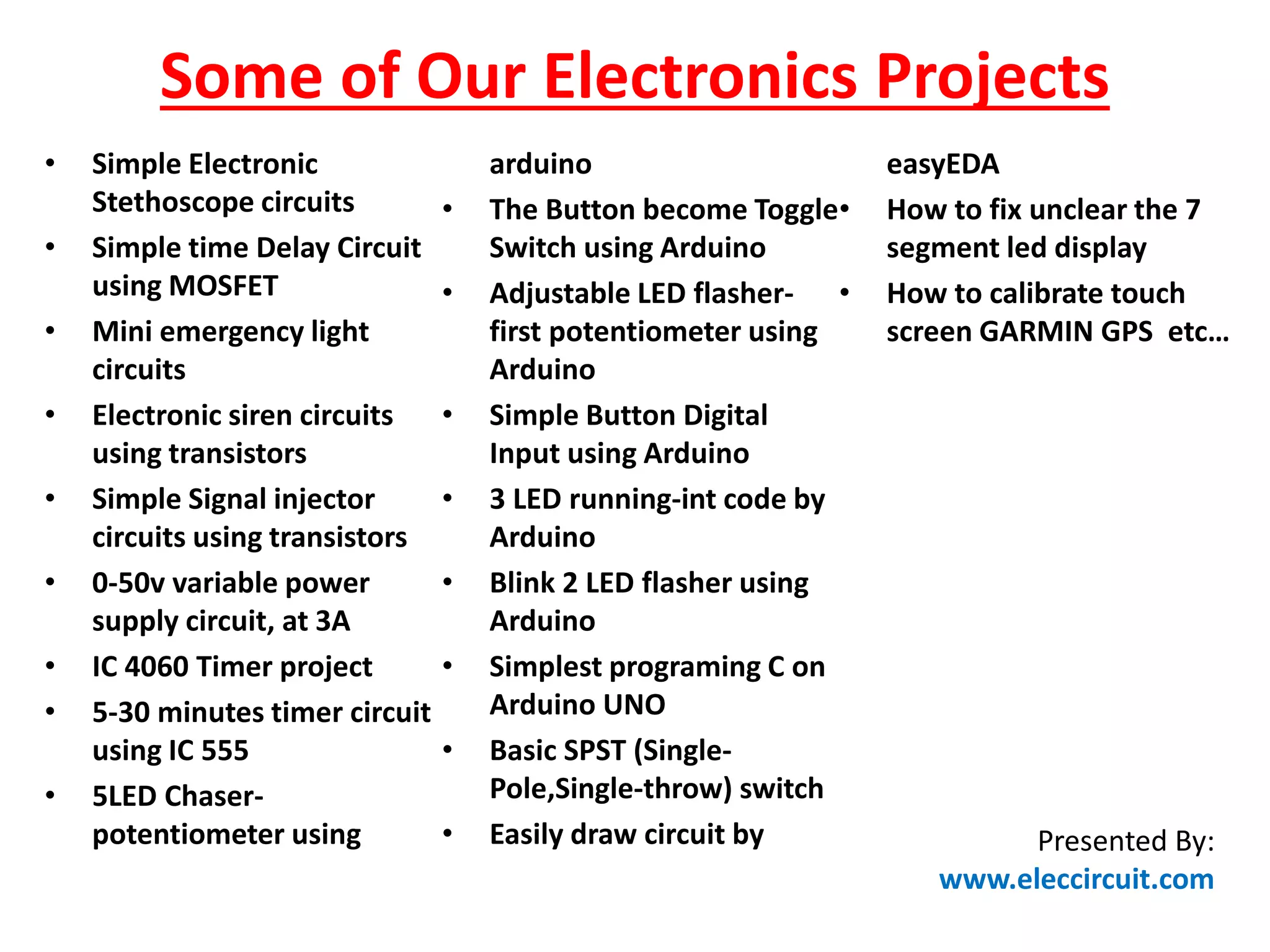 Small DIY Electronic Projects | PPTX