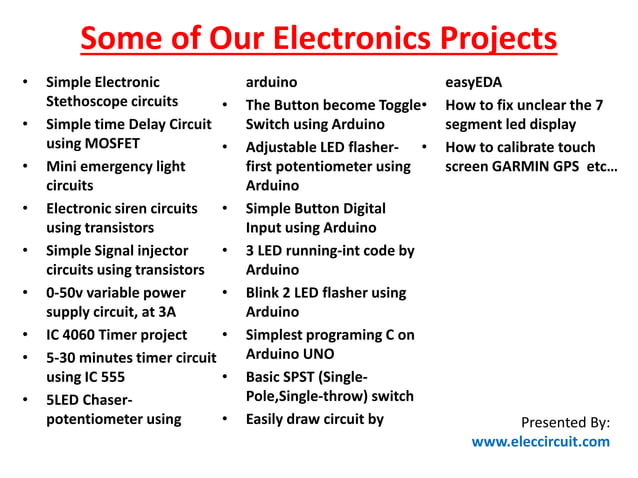 Small DIY Electronic Projects | PPT