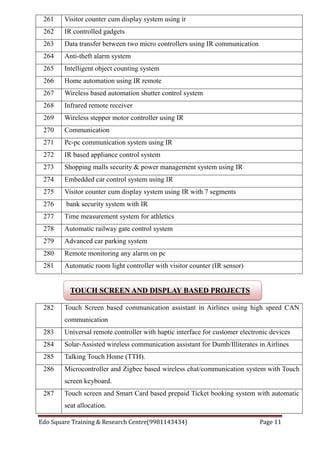 Final Year Minor Major Project List | PDF