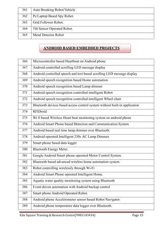 Final Year Minor Major Project List | PDF