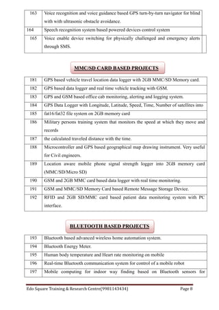 Final Year Minor Major Project List | PDF