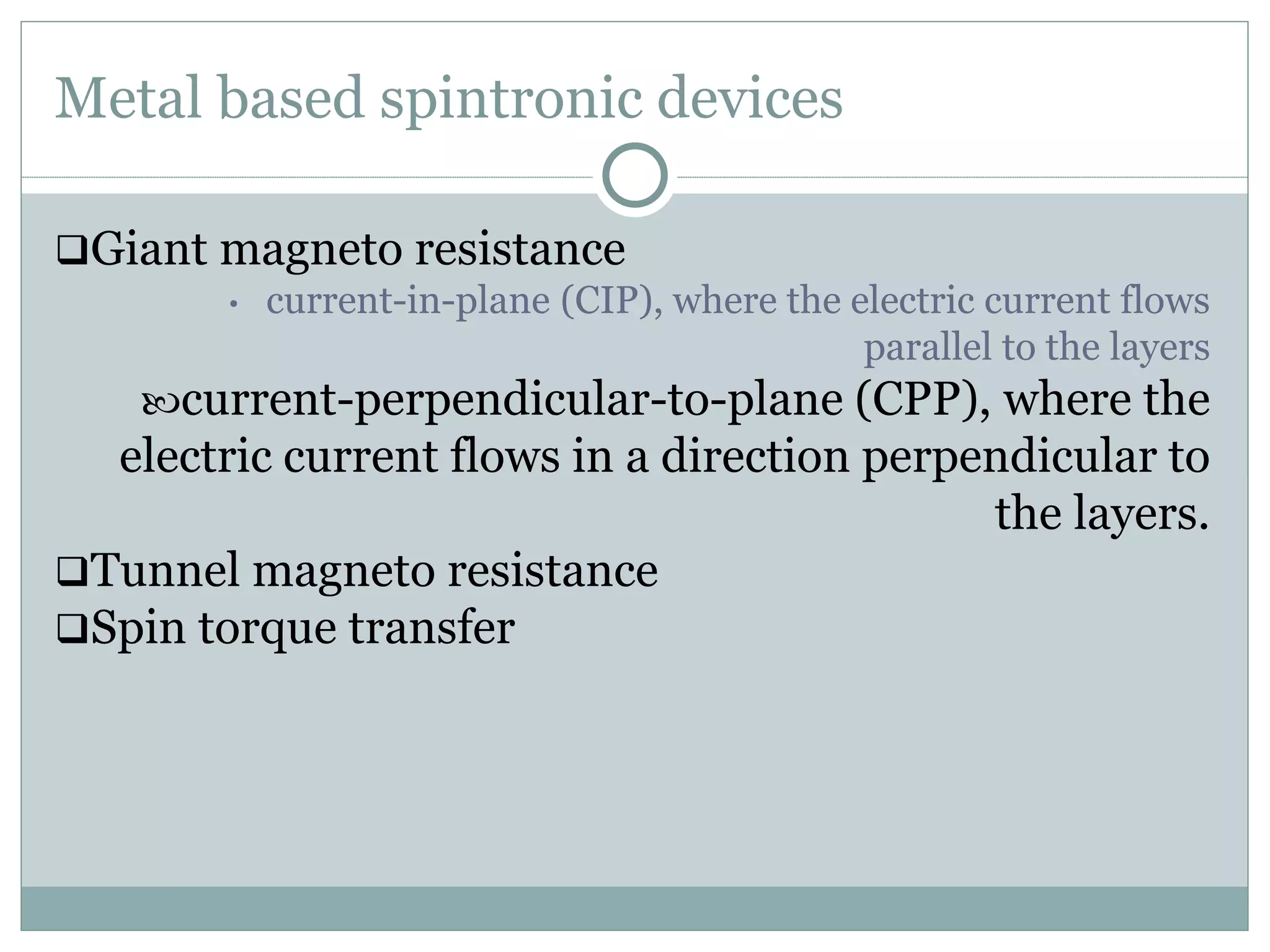A brief introduction to Spintronics | PPT