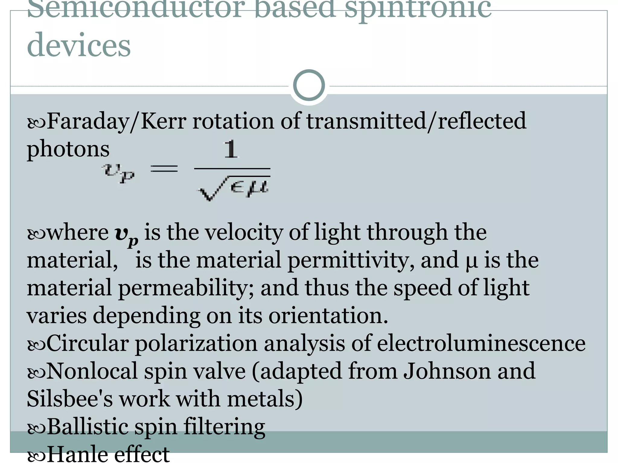 A brief introduction to Spintronics | PPT