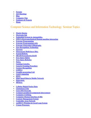 Electronics seminar topics | DOCX
