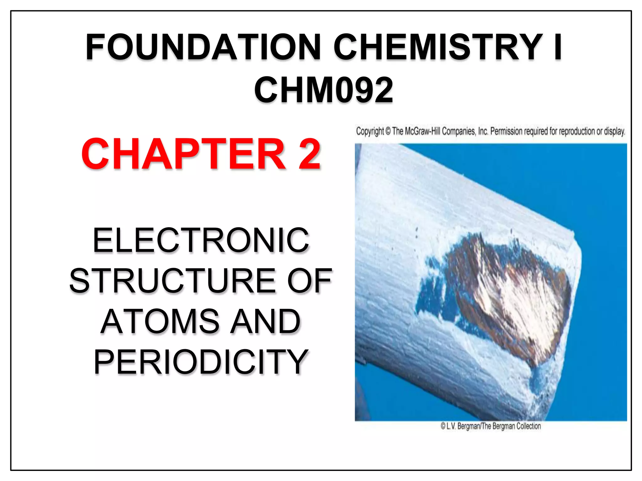ELECTRONIC STRUCTURE OF ATOMS AND PERIODICITY (STU).pptx | Chemistry | Science