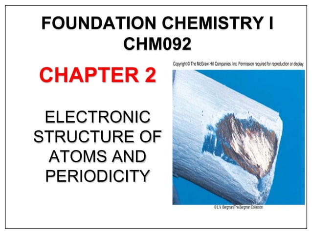 ELECTRONIC STRUCTURE OF ATOMS AND PERIODICITY (STU).pptx | Chemistry ...