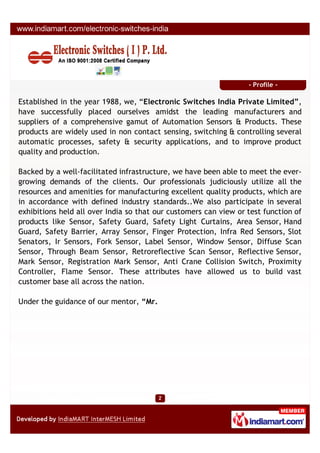 Electronic Switches ( I ) Pvt. Ltd., Nashik, Universal Indicator | PDF