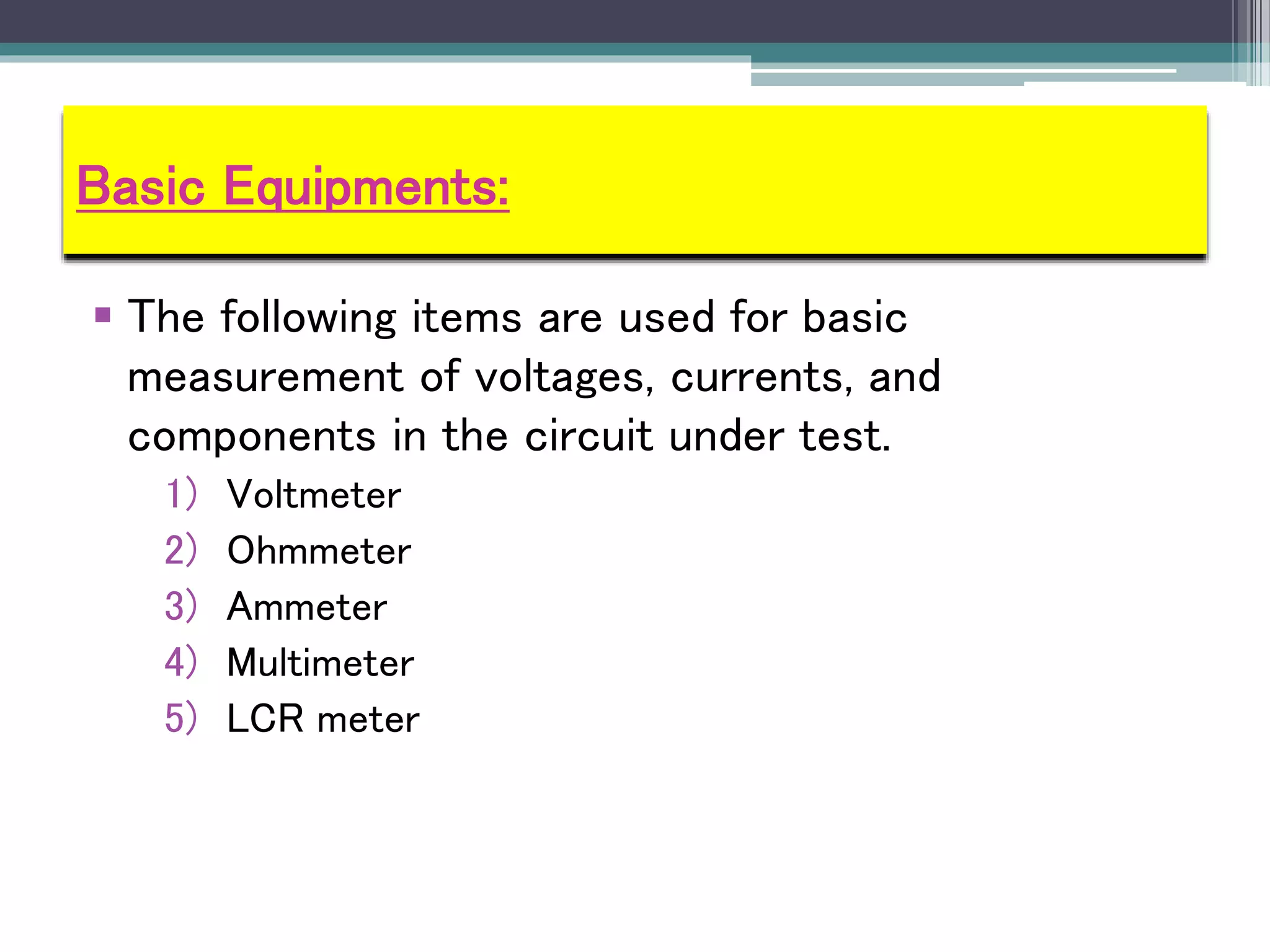 Electronic test instruments | PPTX