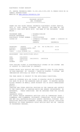 Electronic ticket ga cgk sub | DOCX