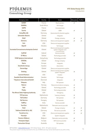 Electronic toll collection global study table of contents | PDF ...