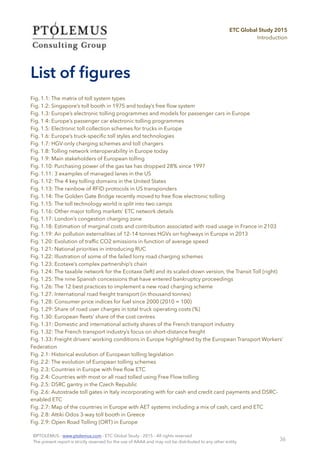 Electronic toll collection global study table of contents | PDF